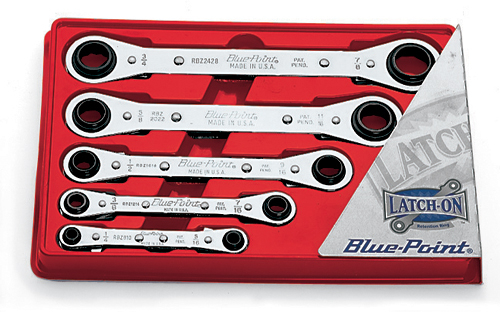5 pc 12-Point SAE Latch-On® 0° Offset Ratcheting Box Wrench Set (1/4–7/ ...