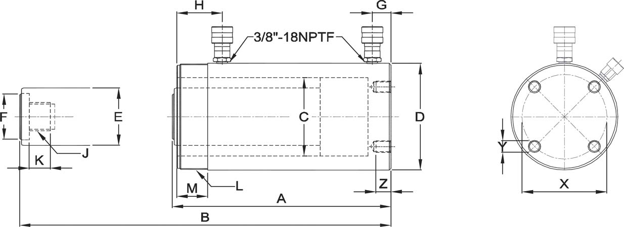 Williams Industrial Tools 75 Ton Double-Act Cylinder 13" Stroke ...